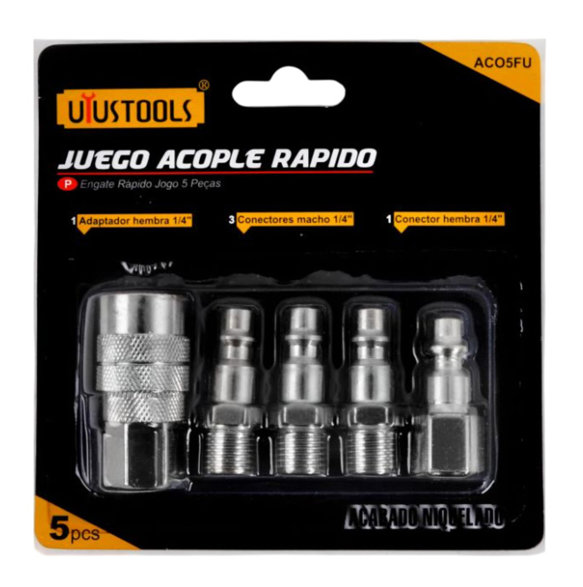 Set 5 Unidades Acoples Rapidos Metal Uyustools - Dimaco