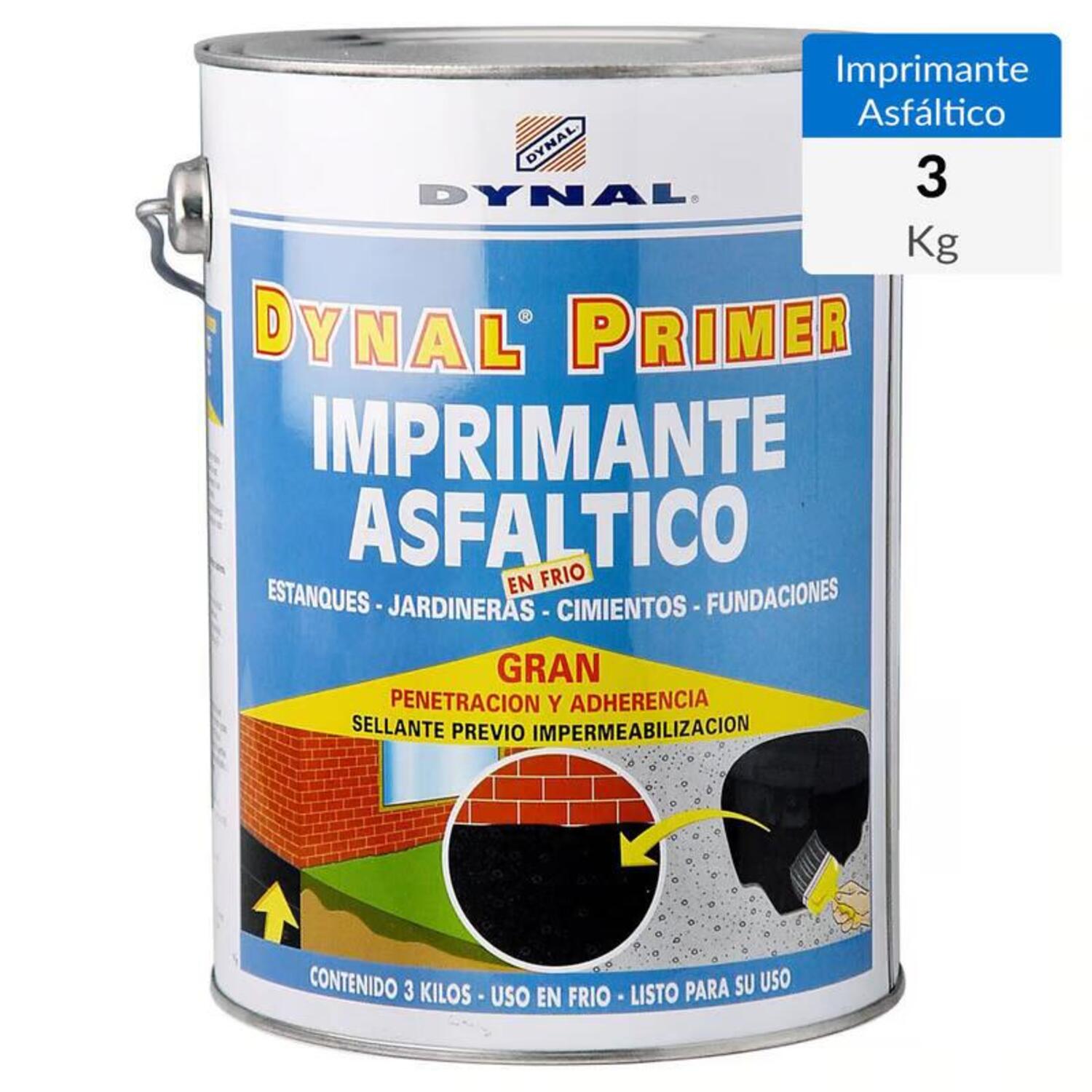 Imprimante Asfáltico Base Acuosa Negro Gl 3 Lt Dynal - Dimaco