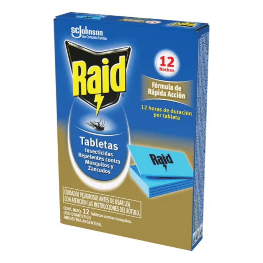 Raid Tabletas Rápida Acción Contra Mosquitos y Zancudos x 12 Unidades ...